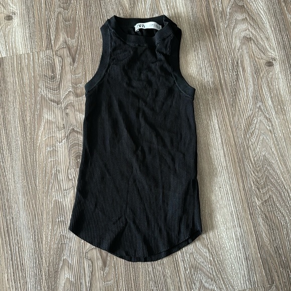 Zara | Tops | Zara High Neck Ribbed Tank Top | Poshmark